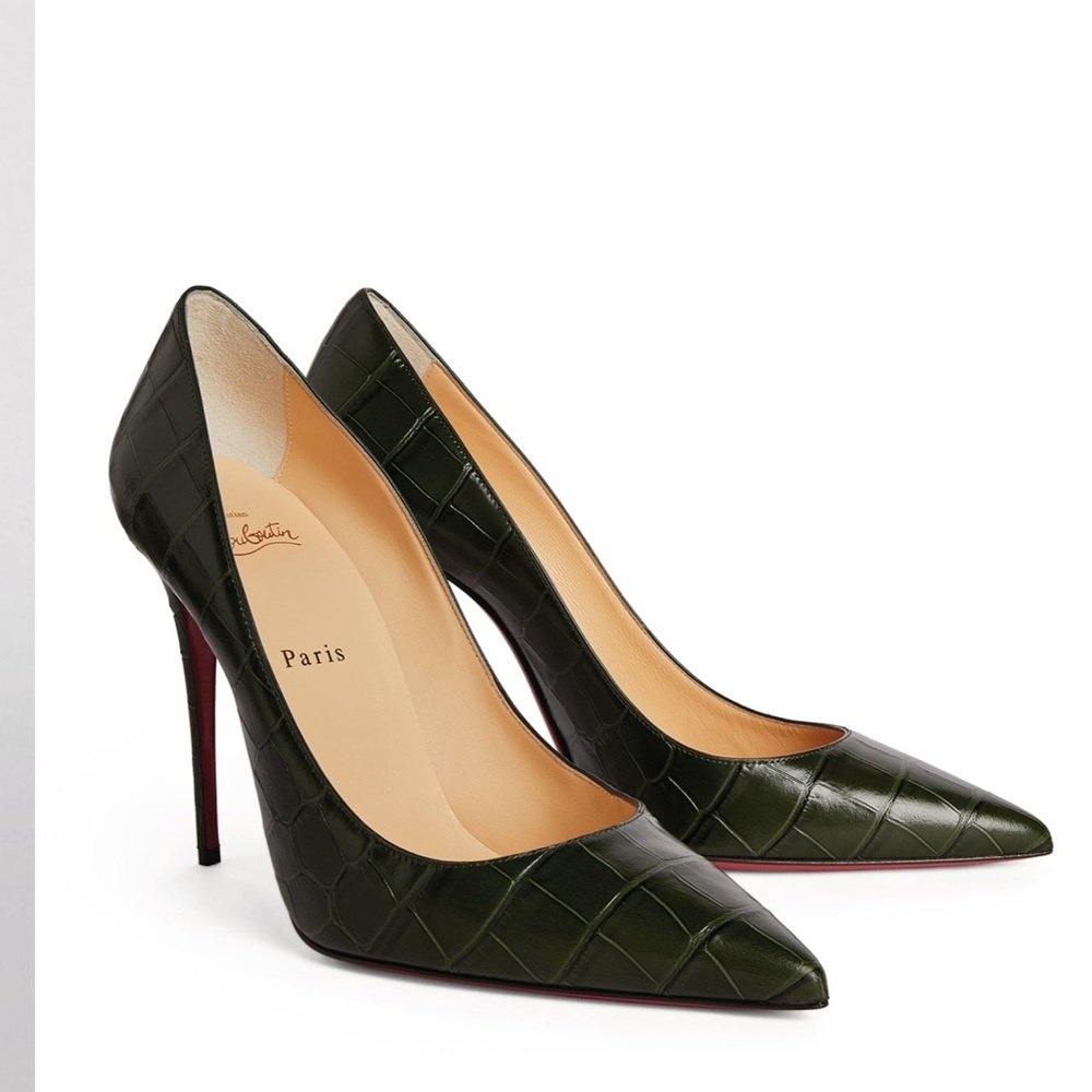 Christian Louboutin Kate Croc-Embossed Leather Pumps … - Gem